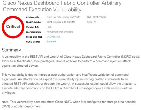 Majid Pourhedayat On Linkedin Cisco Vulnerability Nexus Soc Security Cli Ndfc