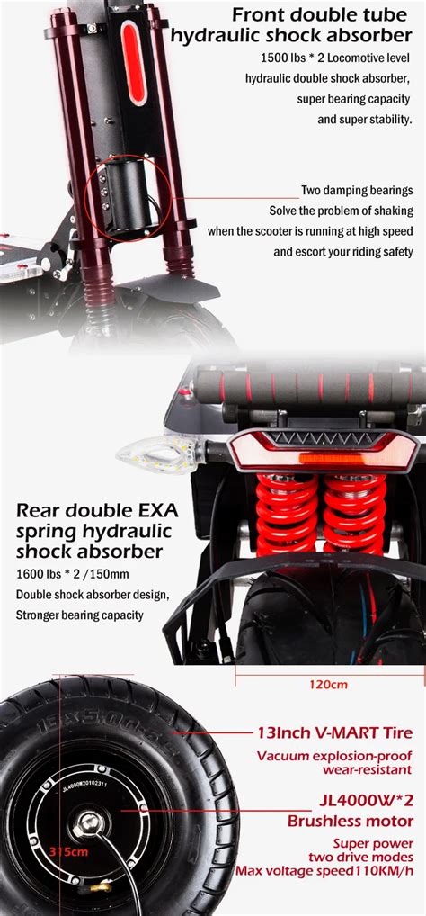 8000W Electric Scooter Elektro Scoot 4000 Watt Dual Motor