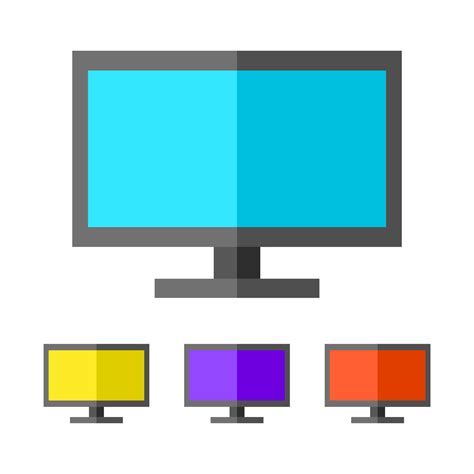 Flat Computer Monitor Colorful Icon Set Vector Illustration 22324843 Vector Art At Vecteezy