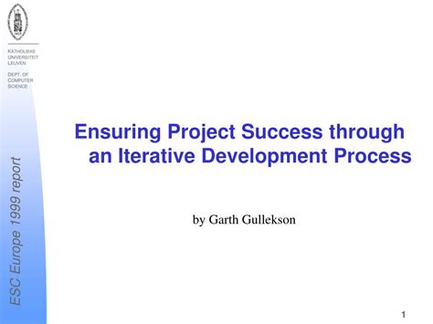 Ppt Ensuring Project Success Through An Iterative Development Process