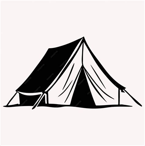 Premium Vector Tent Silhouette Vector Illustration On A White Background