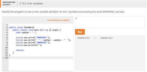 Solved Modify The Program To Use A Char Variable Alertsym