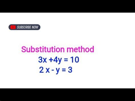 || substitution method || math 7,8,9 &10|| system of linear equations ...