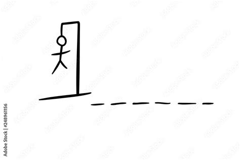 Drawing Of An Unsolved Hangman Game Vector Illustration Stock Vector