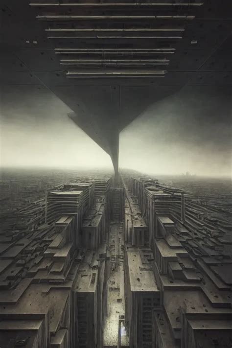 Sci Fi Concrete Brutalist Architecture Rutkowski Stable Diffusion