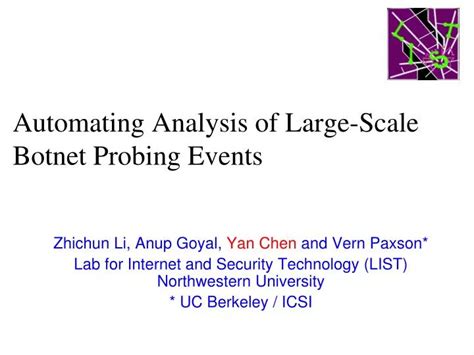 Ppt Automating Analysis Of Large Scale Botnet Probing Events Powerpoint Presentation Id1718777