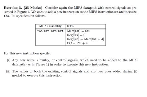 Exercise 5 25 Marks Consider Again The Mips