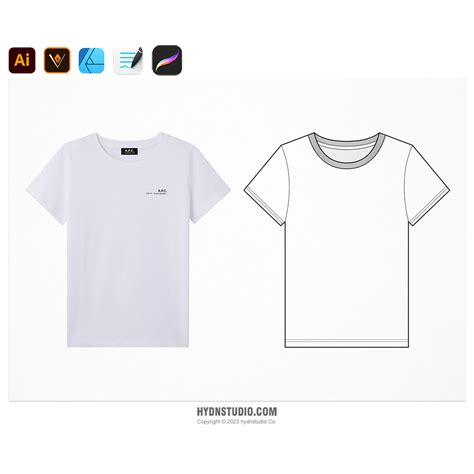무료 기본 티셔츠 패션 도식화 템플릿 헤이든스튜디오
