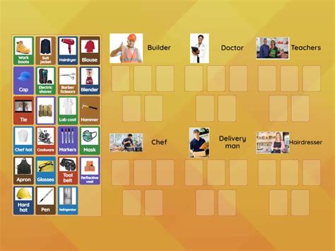 Jobs And Job Objects Vocabulary Group Sort