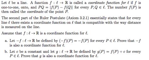 Solved Let L Be A Line A Function Is Called A Coordinate