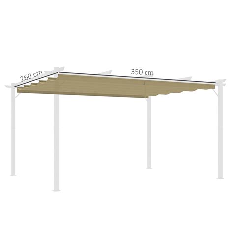 Retractable Pergola Shade Cover Replacement Canopy Fabric For 4 X 3 M