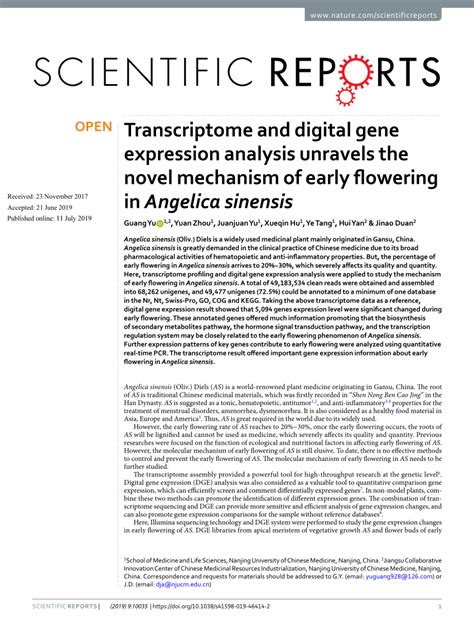 Pdf Transcriptome And Digital Gene Expression Analysis Unravels The