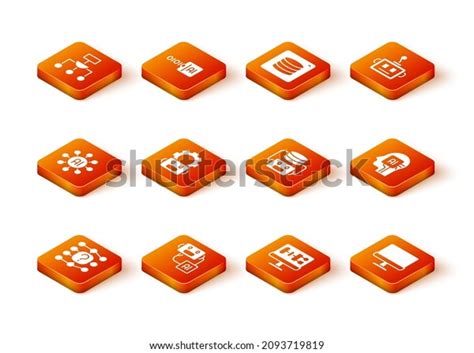 Set Neural Network Artificial Intelligence Robot Stock Vector Royalty Free