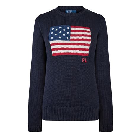Polo Ralph Lauren Womens Flag Knit Jumper Women Crew Neck