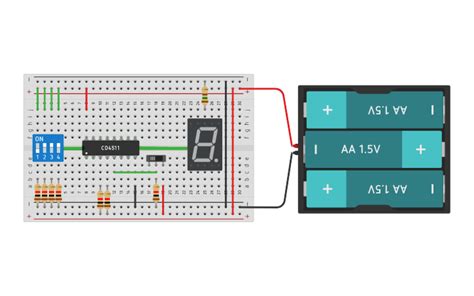 Circuit Design Meine 7 Segment Anzeige Mit Cd4511 Ic Tinkercad