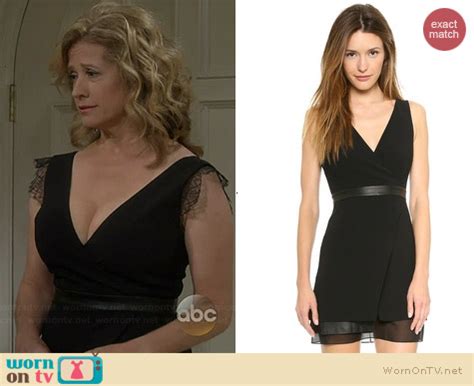 Wornontv Vanessas Black Wrap Dress With Leather Trim And Lace Sleeves