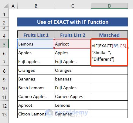 How To Compare Text Between Two Cells In Excel 10 Methods