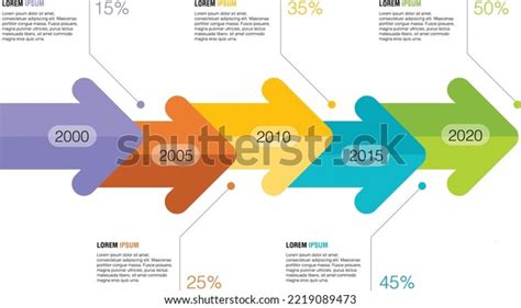 Arrow Timeline Flowchart Workflow Process Infographics Stock Vector Royalty Free 2219089473