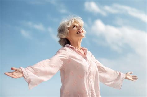 Premium Ai Image Joyful Senior Woman Enjoying Freedom
