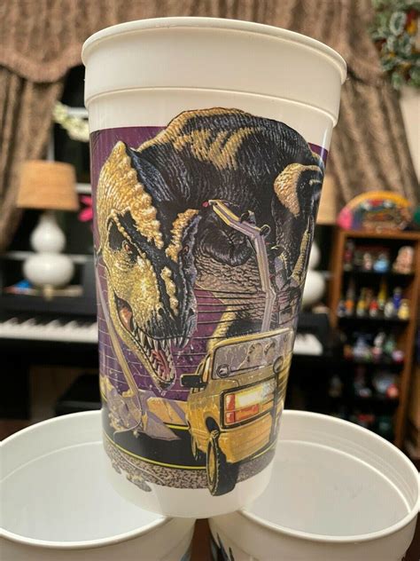 Rare Jurassic Park Mcdonalds Dinosaur Cups Lot Complete Set Of 6 Coca