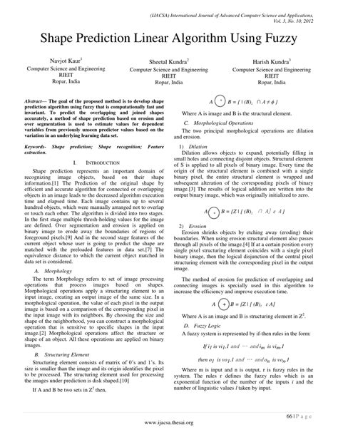 Pdf Shape Prediction Linear Algorithm Using Fuzzy