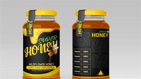 Honey Bottle Packaging Label Mockup Package Mockups