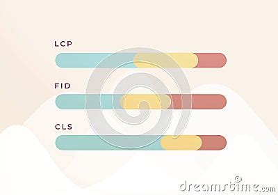 Core Web Vitals Web Site Performance Metrics LCP FID CLS Vector Illustration Concept