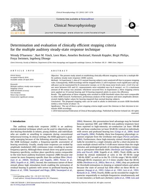 pdf determination and evaluation of clinically efficient stopping