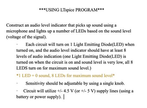 USING LTspice PROGRAM Construct An Audio Level Chegg Com