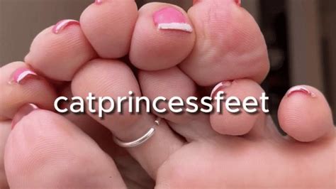 Pink French Tips Plump Long Boney Lillipop Toes Milf Feet Ignore Close Up Show