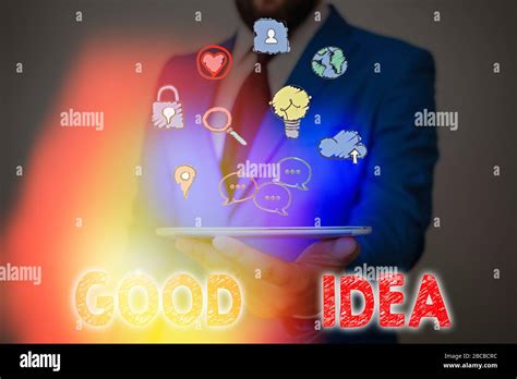 Conceptual Hand Writing Showing Good Idea Concept Meaning An Excellent