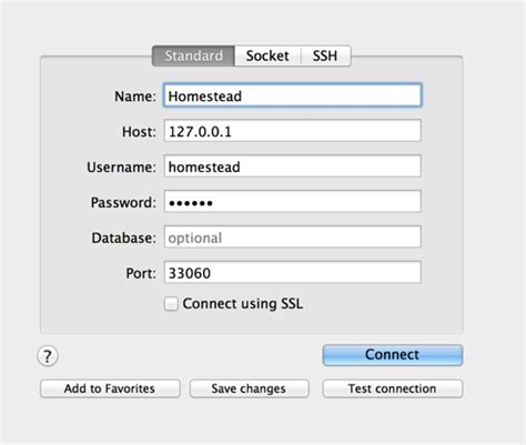 using sequel pro with laravel homestead vagrant environment