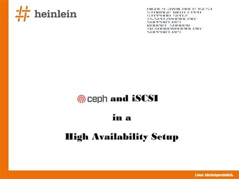 Ceph Day Berlin Ceph And Iscsi In A High Availability Setup Ppt Operating Systems