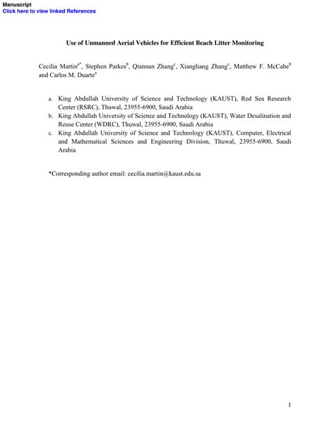 Pdf Use Of Unmanned Aerial Vehicles For Efficient Beach Litter Monitoring