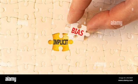 Implicit Bias Symbol Concept Words Implicit Bias On White Paper Puzzles Beautiful Yellow Table