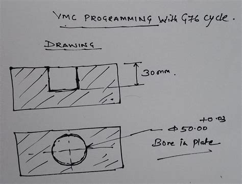 Vmc Programming Exercise With G76 Boring Cycle In Fanuc Vmc Machine In