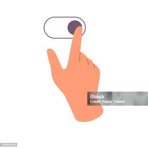 사람이 터치스크린에서 오른쪽으로 튕깁니다 스와이프 슬라이드 스위치 켜기 또는 끄기를 위한 터치 스크린 인터페이스를 위한 손 제스처의 교사 센서 제어 방향 흰색 배경에 평평한