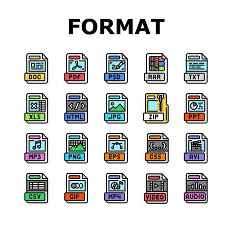 Premium Vector File Format Document Icons Set Vector