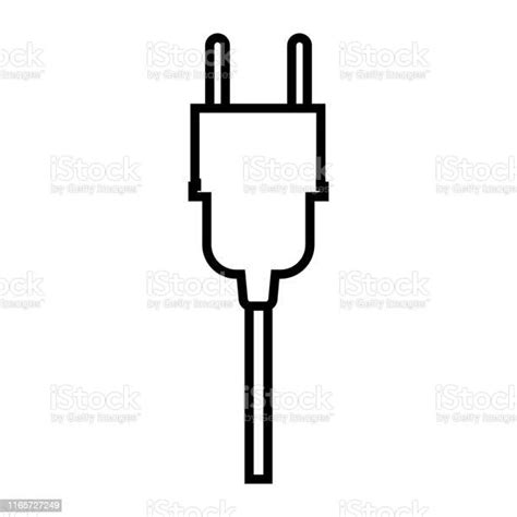 흰색 배경에 격리 된 벡터 전기 플러그 아이콘 개념에 대한 스톡 벡터 아트 및 기타 이미지 개념 검은색 고무도장 Istock