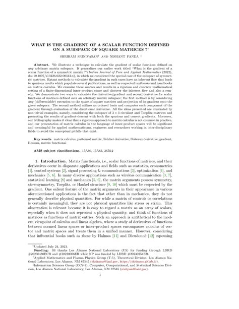 Pdf What Is The Gradient Of A Scalar Function Defined On A Subspace