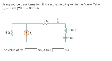 Solved Using Source Transformation Find I In The Circuit