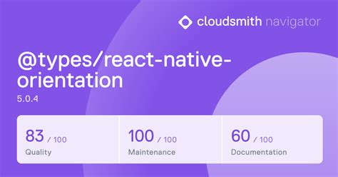Typesreact Native Orientation 504 Npm Package Quality