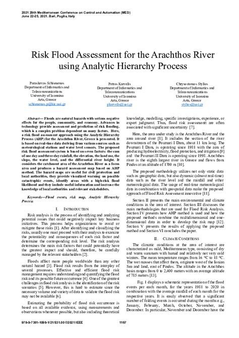 Pdf Risk Flood Assessment For The Arachthos River Using Analytic