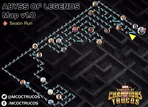 Mcoc Abyss Map MCOC Abyss Of Legends Guide AOL Map Easy Path And Nodes On Hugel Field