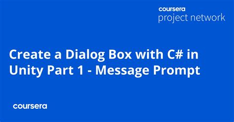 Create A Dialog Box With C In Unity Part 1 Message Prompt Coursya