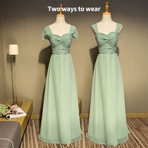 ชุดเดรสแม็กซี่ยาว แขนกุด ผ้าชีฟอง สีเขียวมัทฉะ สําหรับเพื่อนเจ้าสาว งานพรอม ปาร์ตี้ งานแต่งงาน