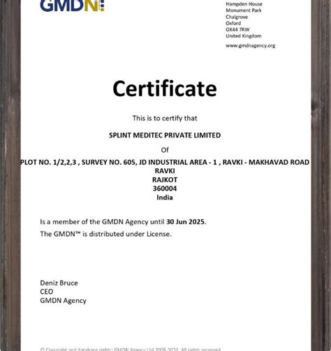 Splint Meditec Gmdn Certificate Welcome To Splint Meditec Private Limited