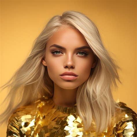 Premium Photo Portrait 18 Year Super Model Woman With Gold Hair Color