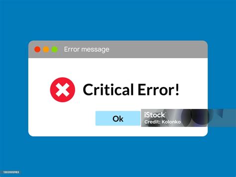 Error Message Computer Window Alert Popup System Error Vector Icon ...