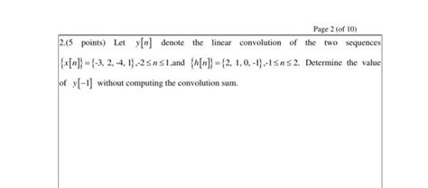 solved 2 5 points let y[n] denote the linear convolution